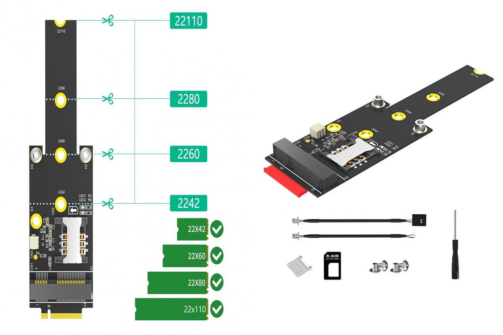 SN Wifi Mini Card Adapter Mini Pci-e Converter Mini Pcie Ssd Nvme ...