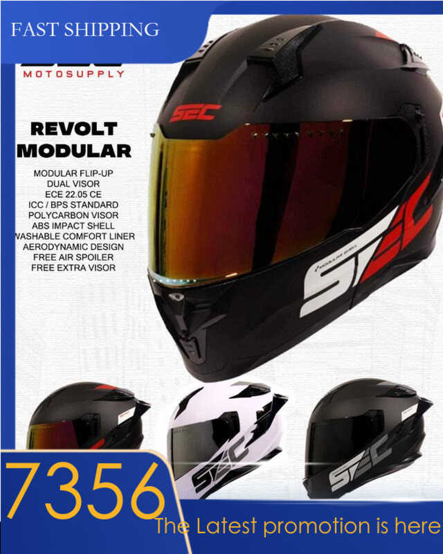 Helmet Modular SEC Revolt Dual Visor | Shopee Philippines