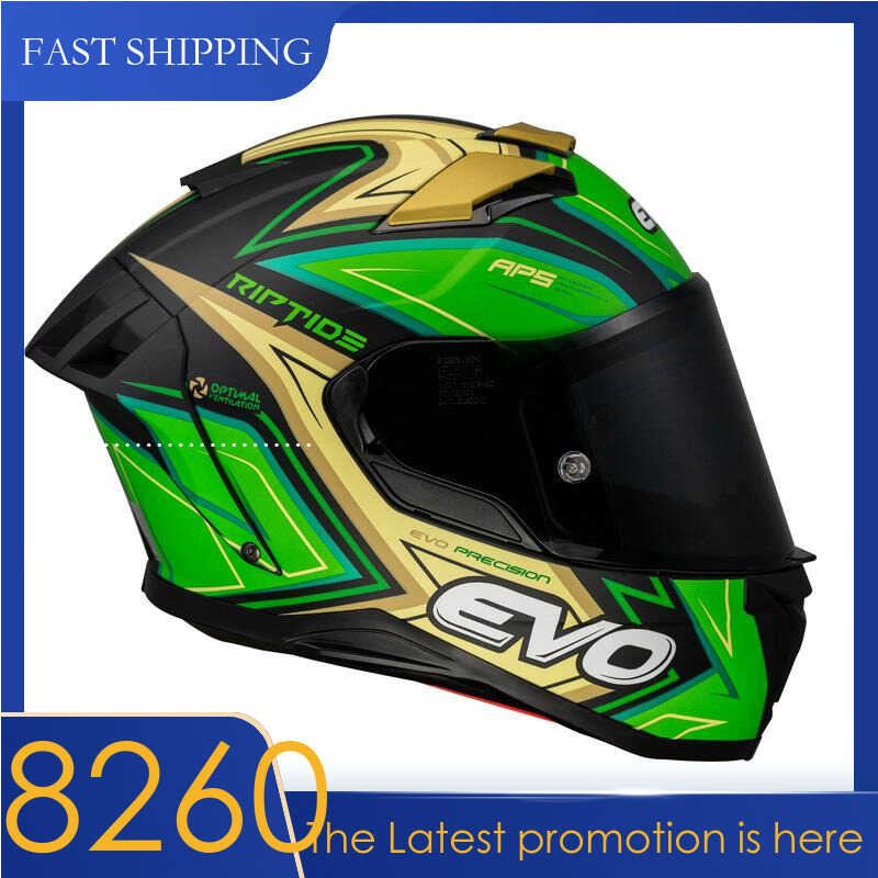 EVO HELMETS Xt300 RIPTIDE FULLFACE DUAL VISOR With CLEAR LENS (Lens MAY ...