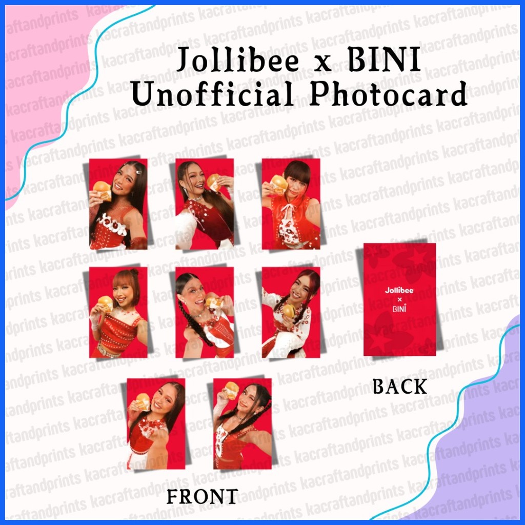 ♀ JolliBINI Unofficial Photocard - Jollibee x Bini Inspired Photocard ...