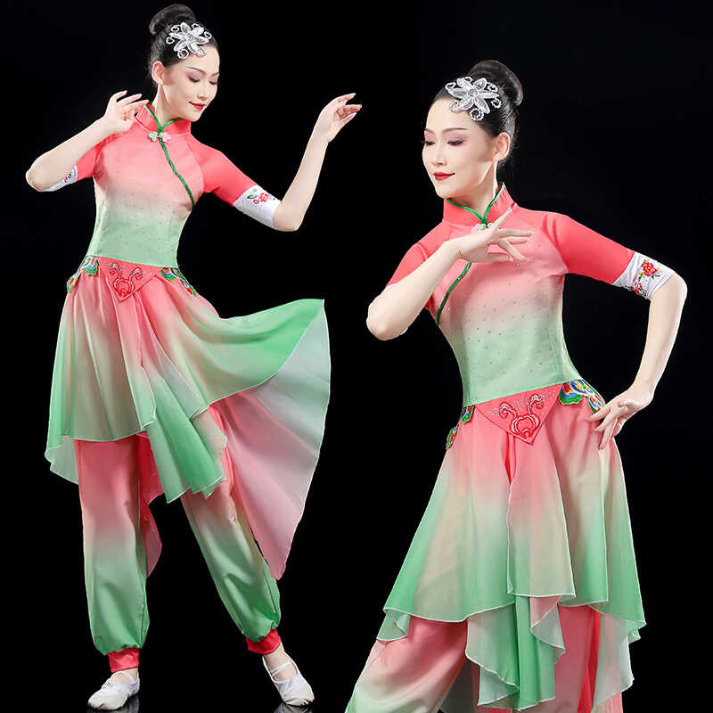 adult Classical elegant Jasmine Folk Dance Yangko fan dance changing ...