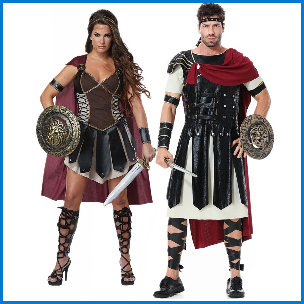 Halloween Costumes Women Men Ancient Roman Spartan Warrior Soldier ...