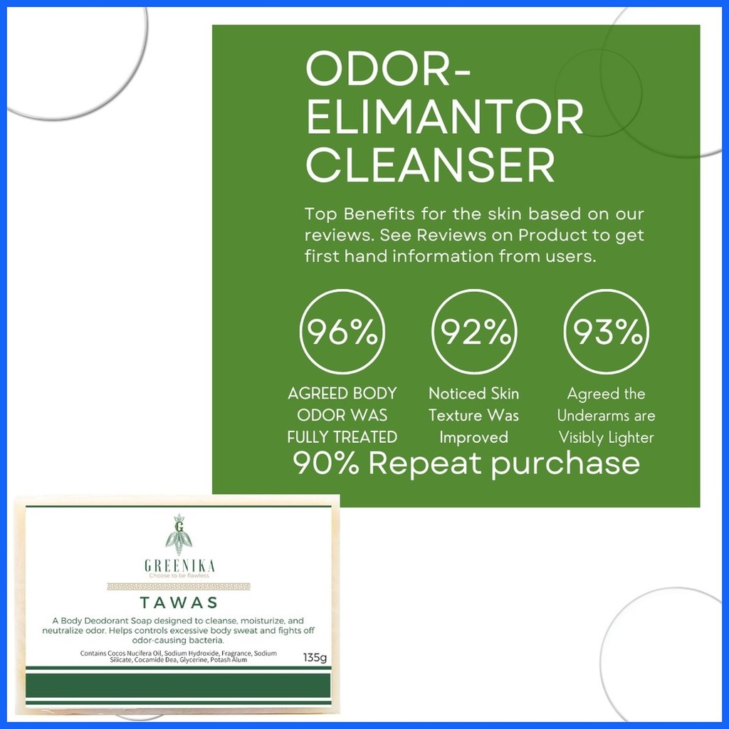 [ Tawas Deodorant Soap For Whitening ] Greenika Tawasultra Soap With