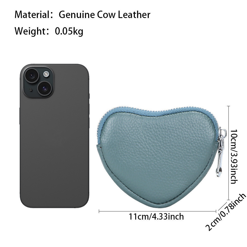 Royal Bagger Genuine Leather Women's Coin Purse, Cute Heart-shaped ...