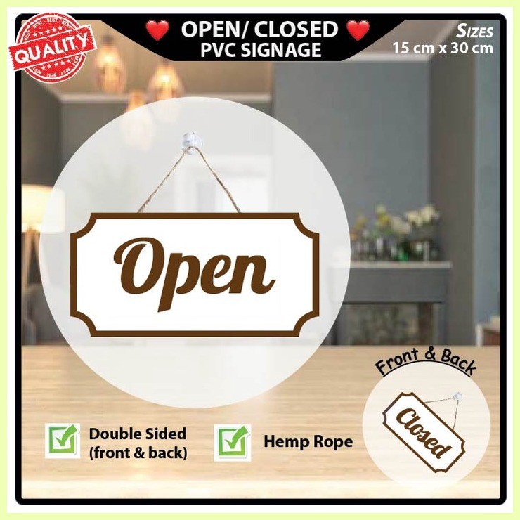 ☑ Open Close Signage for Shops, We're Open, We're Close PVC signage ...