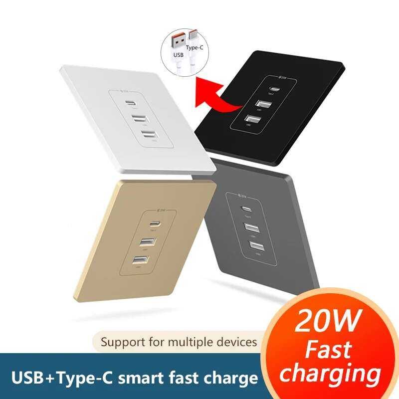 Tt Universal Smart 20W Er Fast Charge Type C USB Port Glass Plastic ...