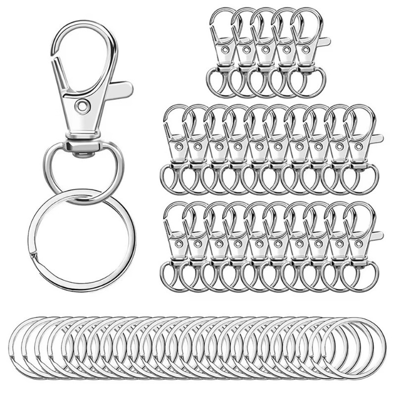 Premium Metal Lobster Clasp Key Rings (3.2x1cm) | 50 Bulk Sets for ...