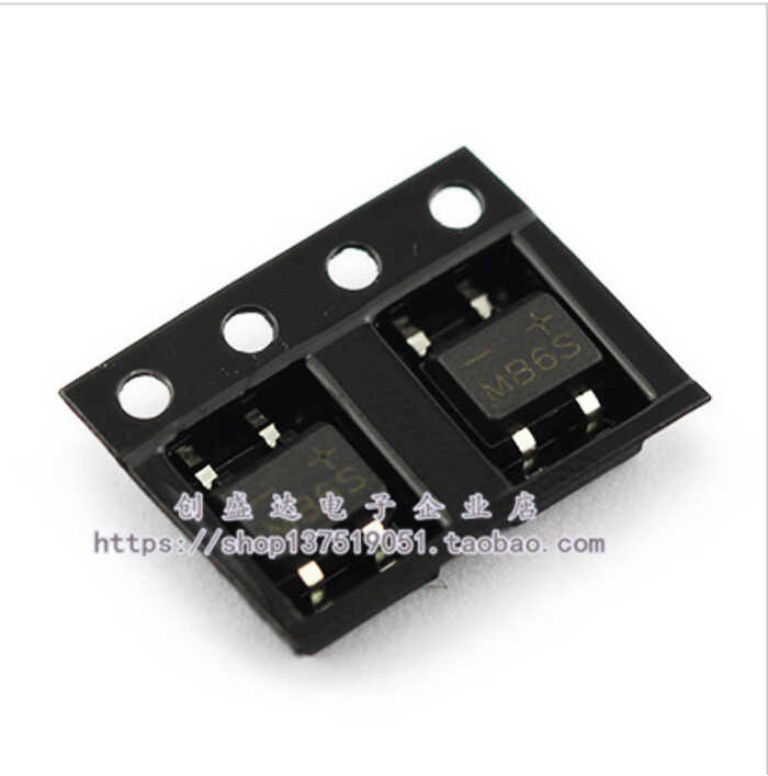 Surface mounted MB6S bridge rectifier bridge rectifier 600V/0.5A SOP-4 ...