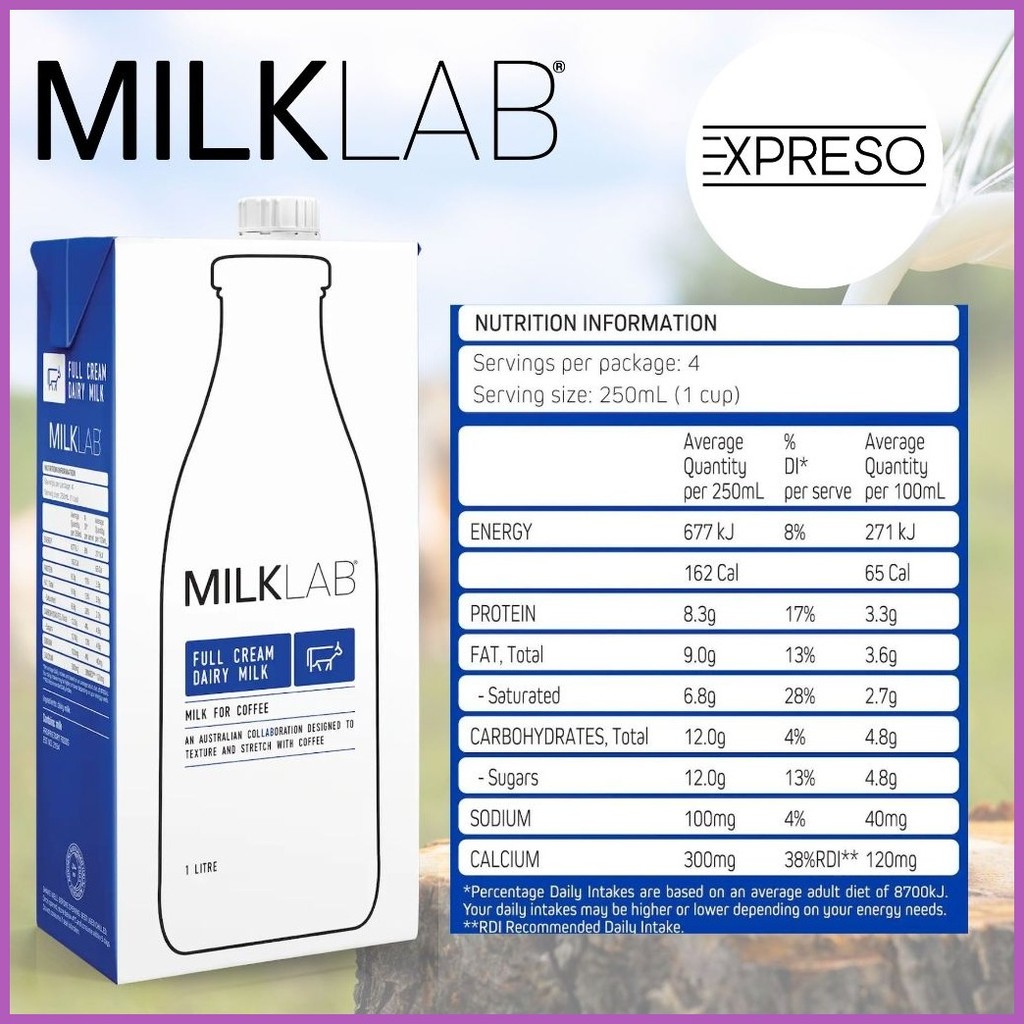 MilkLab Full Cream Dairy Milk 1 Liter UHT - Award-winning full cream ...