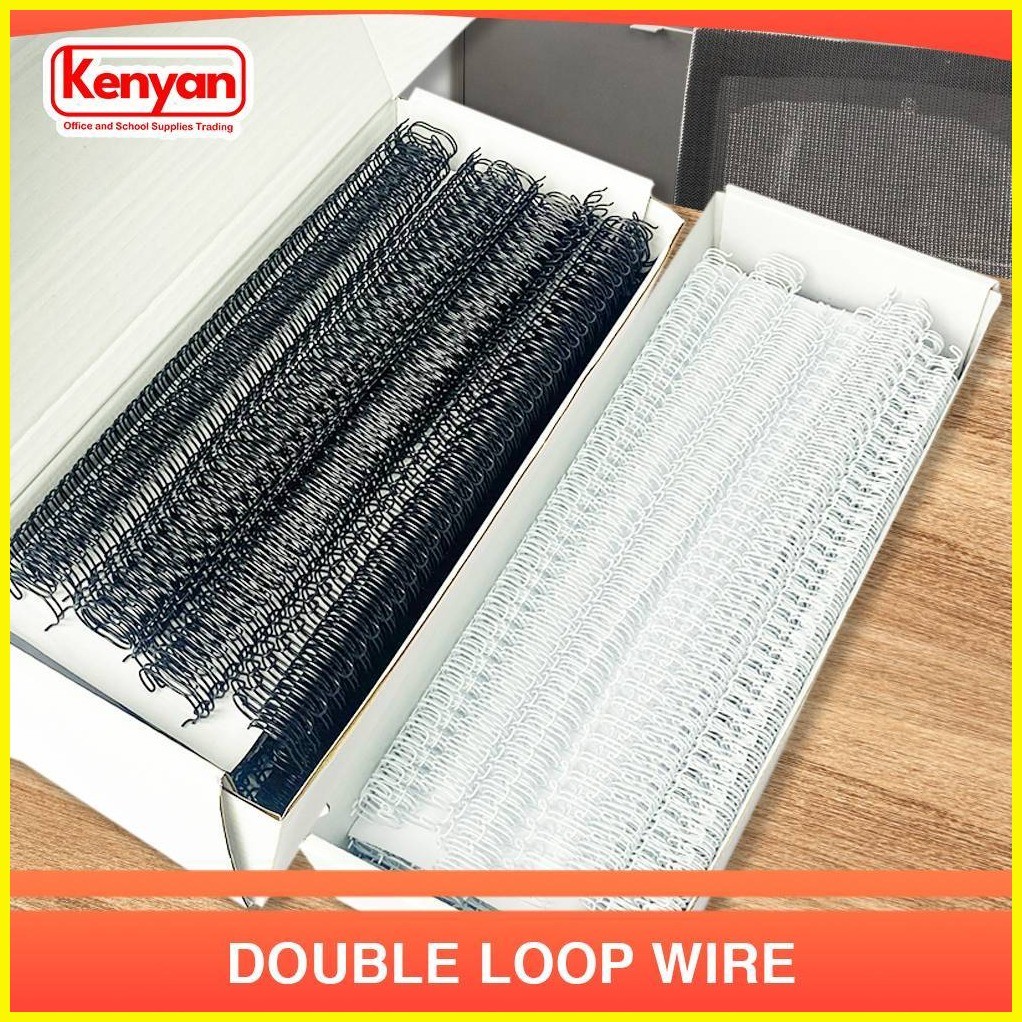 § 100pcs Double Loop Wire A4/A3 Size 34/50Holes Metal Black/White ...