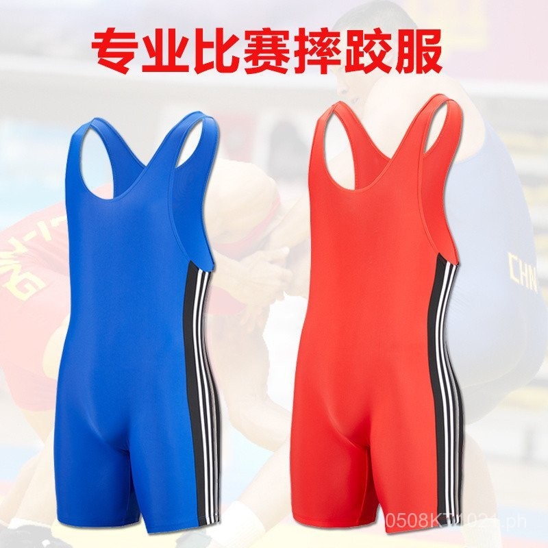 Wrestling Suit Competition One-Piece Freestyle Training Weightlifting ...