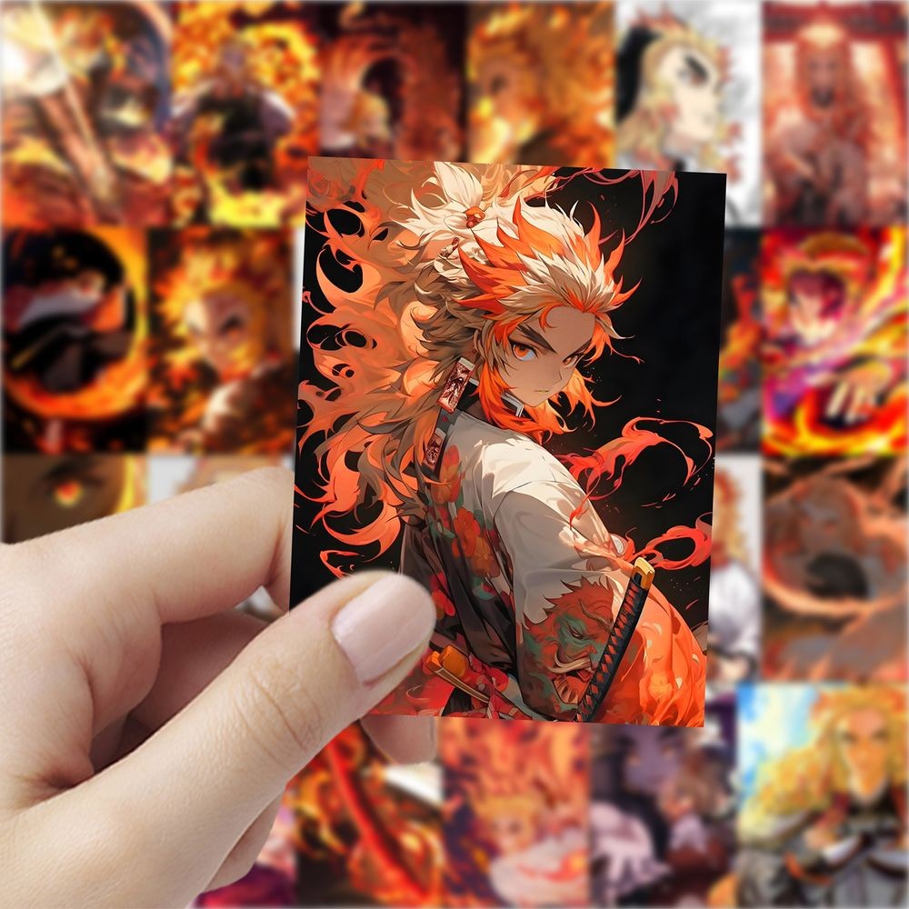 63PCS Waterproof Demon Slayer Rengoku Stickers - Cool Flame Hashira ...