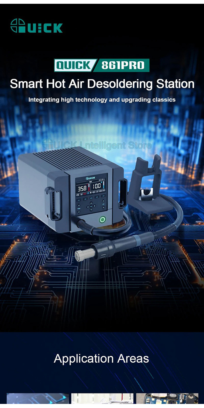 QUICK 861 Pro Hot Air Rework Station Soldering Station Intelligent ...