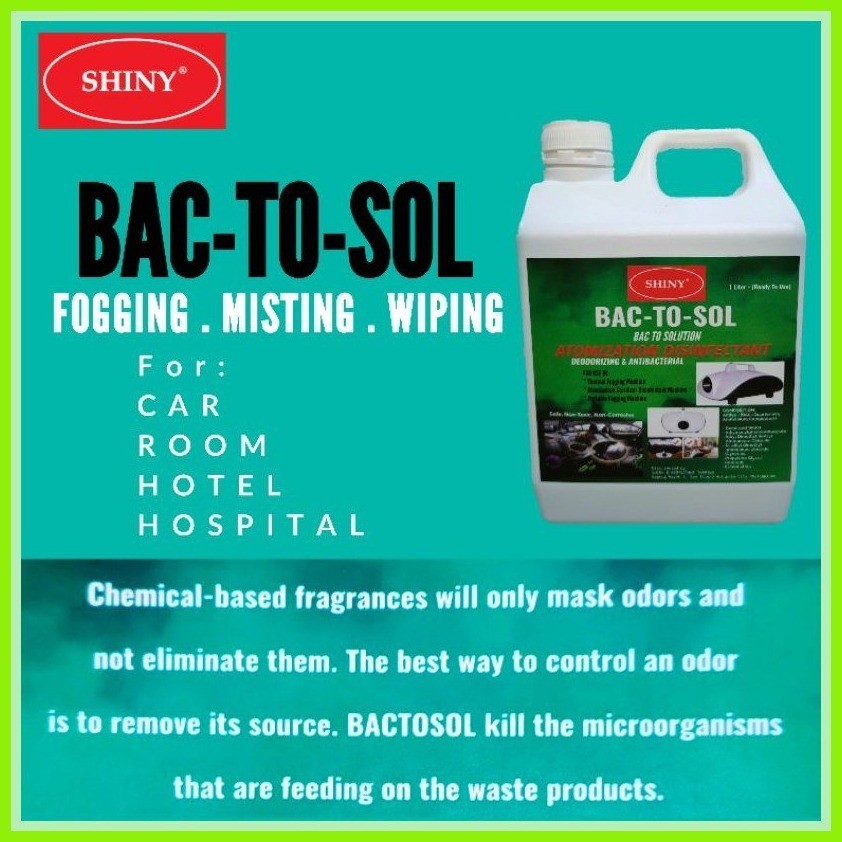 ๑ BACTOSOL ATOMIZATION DISINFECTANT FOGGING, MISTING & WIPING SOLUTION (BAC-TO-SOL 1 LITER ...