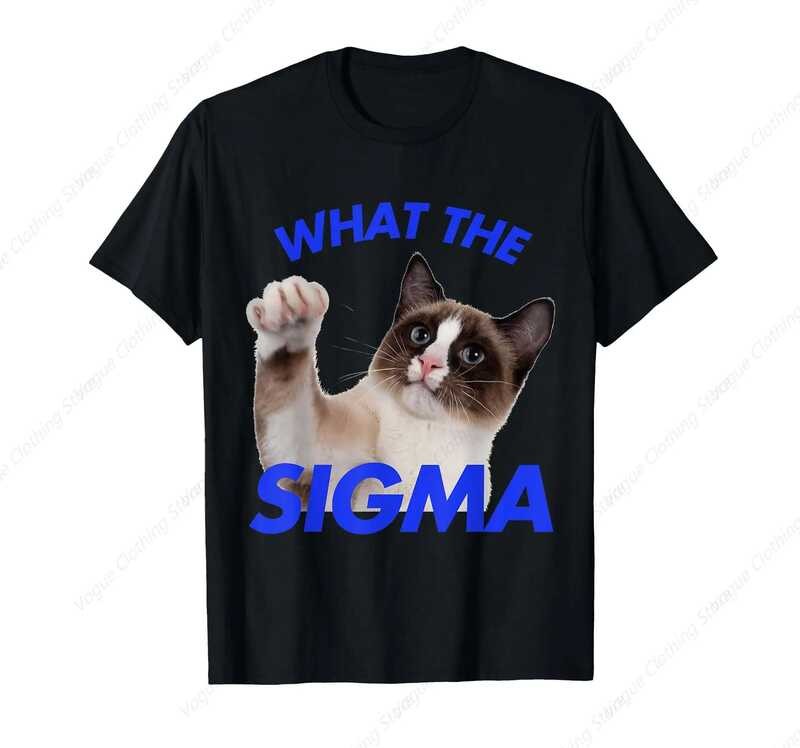 ERM What The Sigma Meme Cat Ironic Brainrot Sigma Face Tee T-Shirt ...