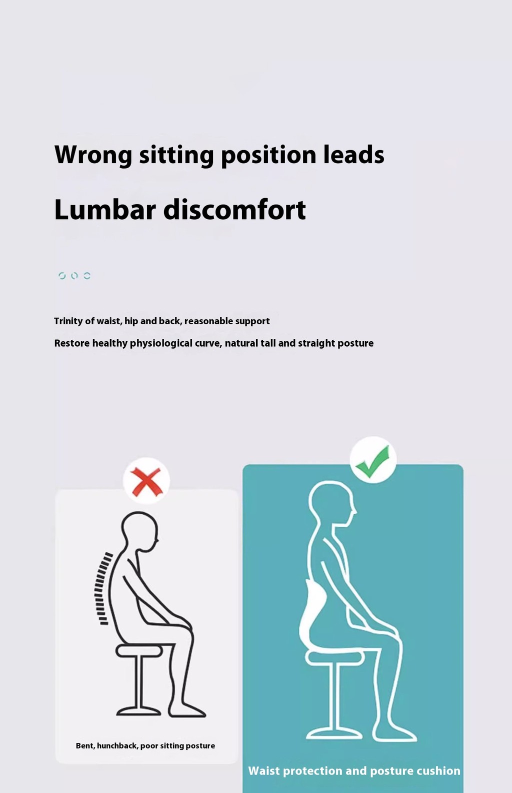 Posture Corrector Chair Lumbar Back Support Maternity Cushion Curable ...