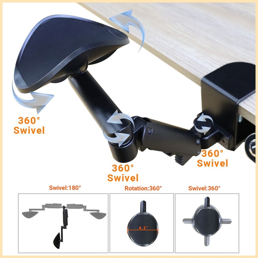 BilBil Adjustable Computer Arm Rest For Desk Arm Support Wrist ...