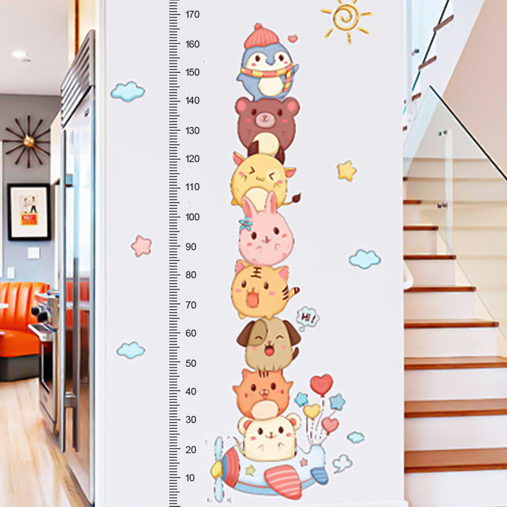 Height Growth Chart Wall Stickers - Removable Height Measurement ...