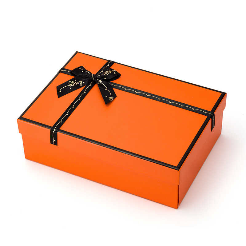 Orange Gift Box, Sky And Earth Cover, Large Gift Box, Exquisite And Creative Bow Gift Box, Hand ...