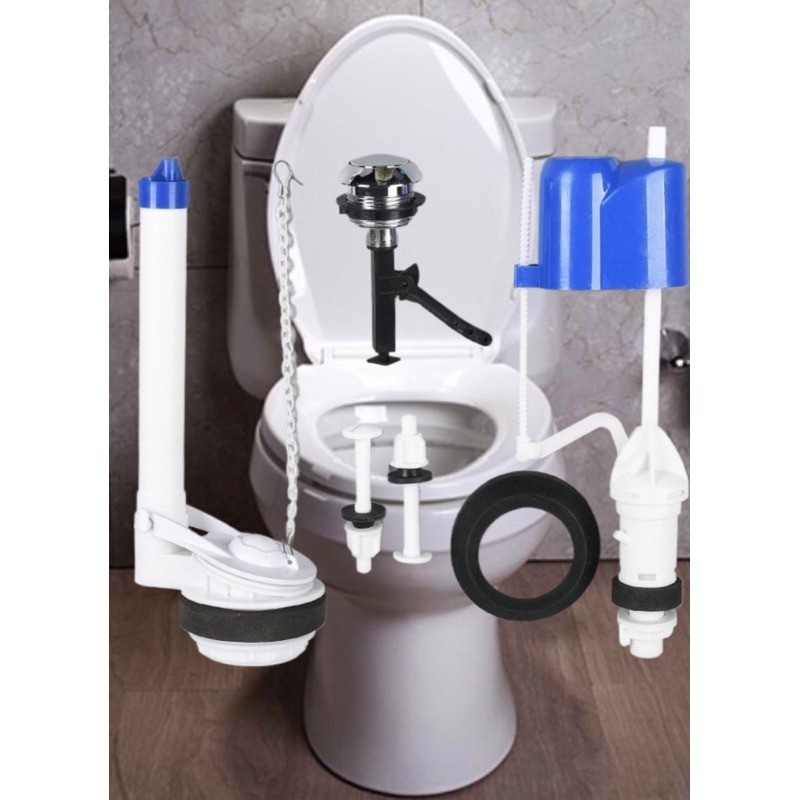 1Set Toilet Flush Set Fittings Dual Button Flush Valve Toilet Inlet ...