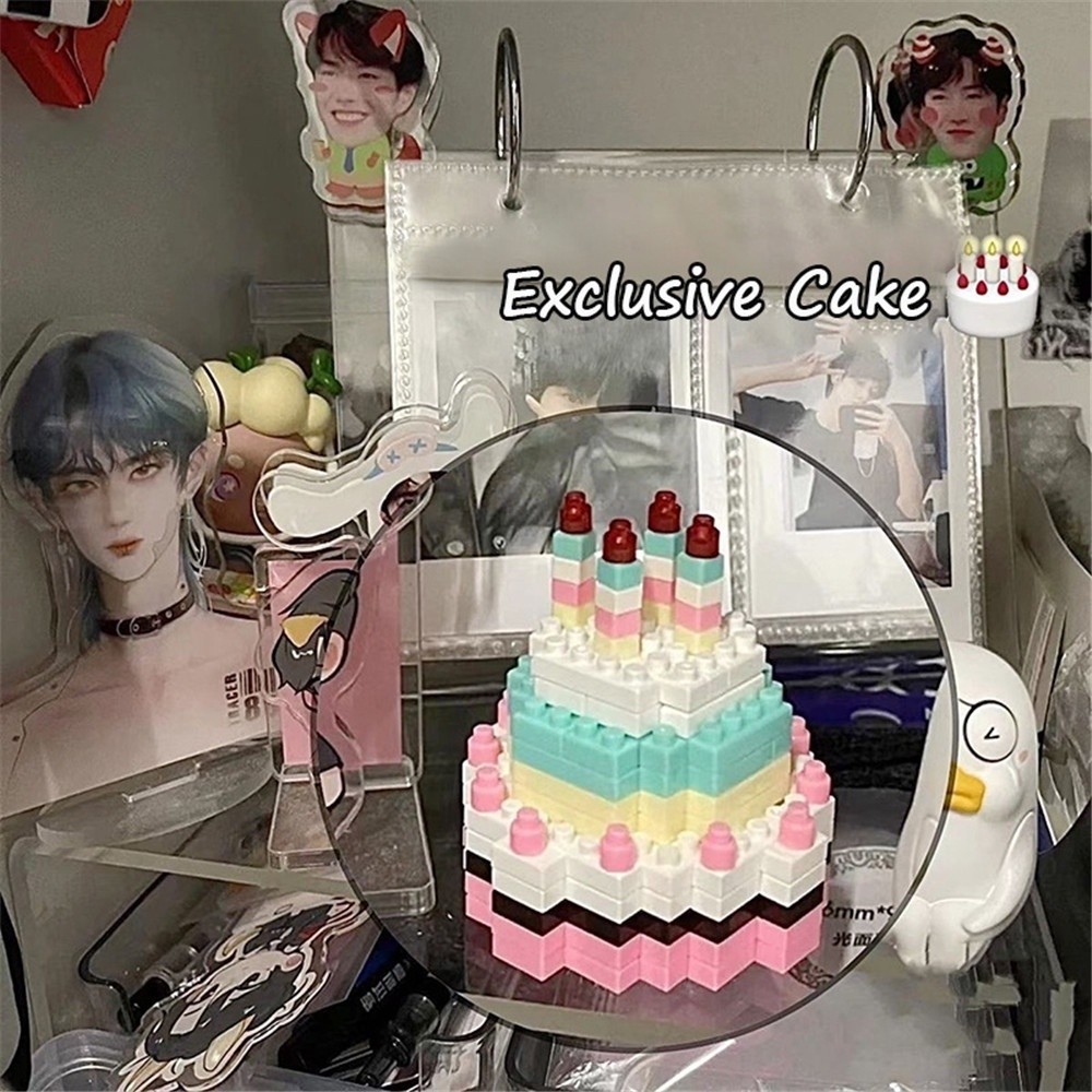 Cute Girly Style Cake Shaped Miniature Small Particle Assembly Building ...