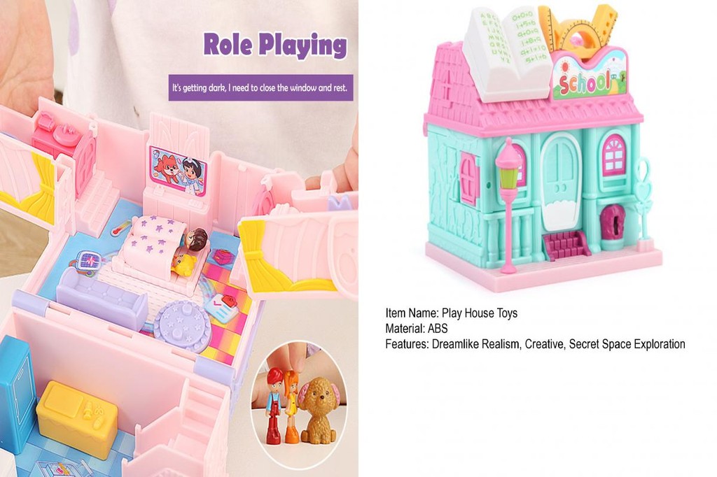NTA Realistic Playset for Kids Girl House Playset Surprise Toy Cabin ...