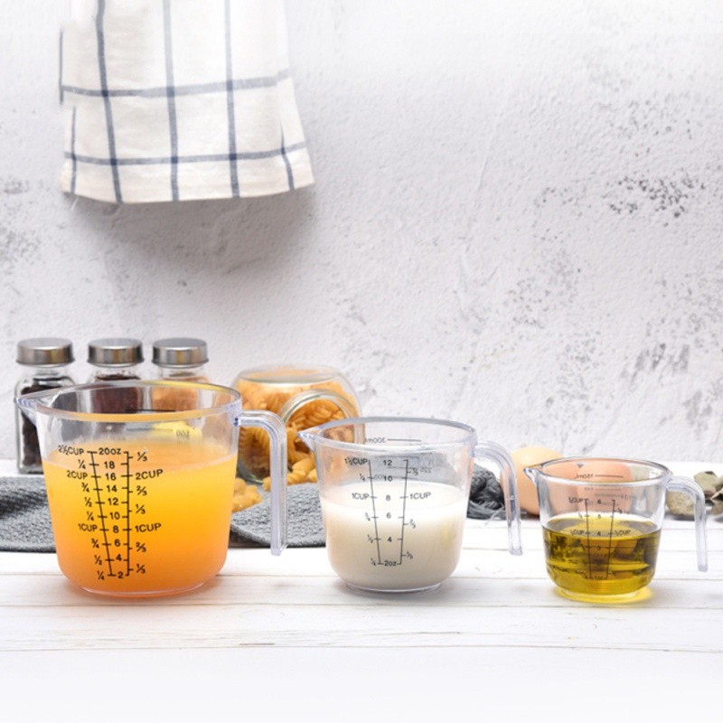 300/600ml Transparent Plastic Clear Measuring Cup Thickened Baking ...