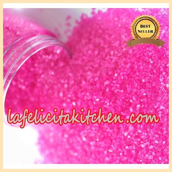 100gram PINK HOT TOPPING SPRINKLE SANDING SUGAR EDIBLE CAKE Shiny SUGAR ...