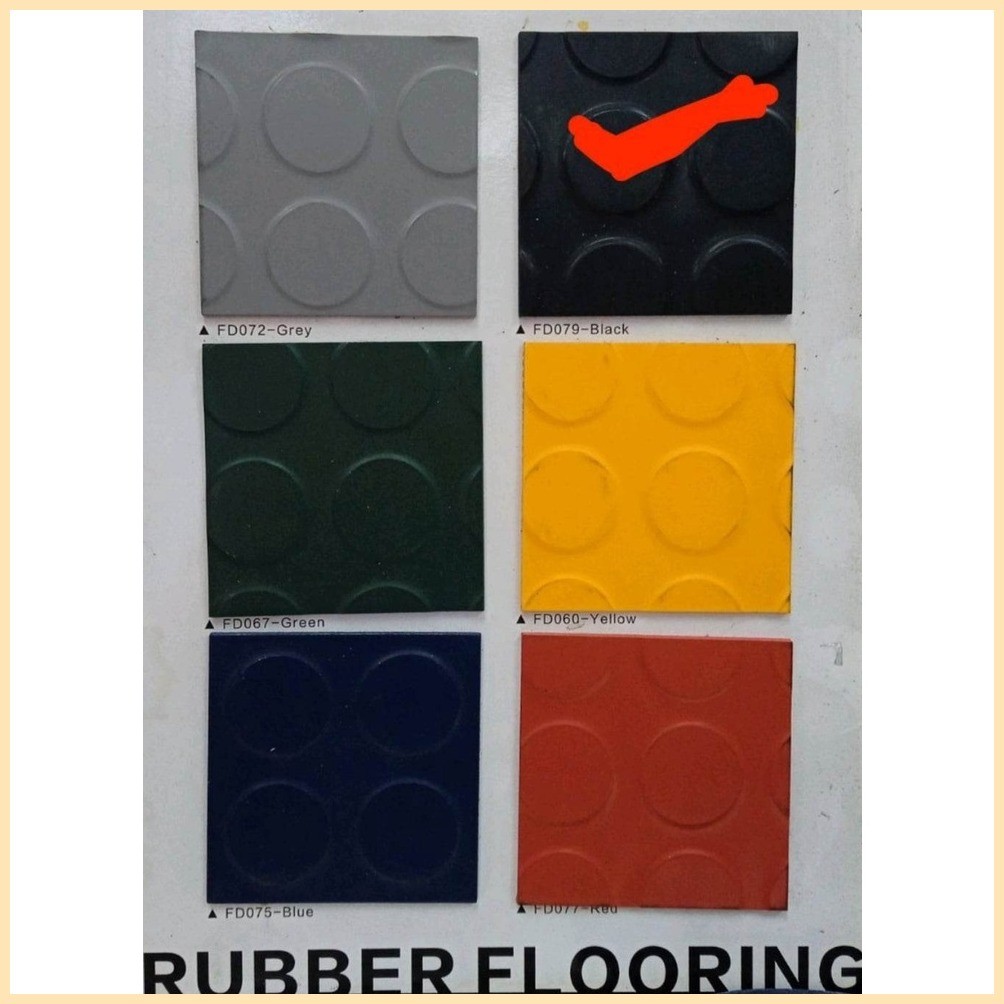 UNICA Hard Rubber Button Tiles Flooring 50x50cm 3.0mm playground ...