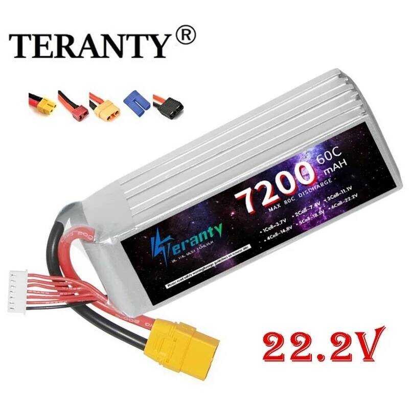 90 TERANTY 2 Lipo RC Battery 6S 22.2V 60C 7200Mah FPV With Deans Xt90 ...