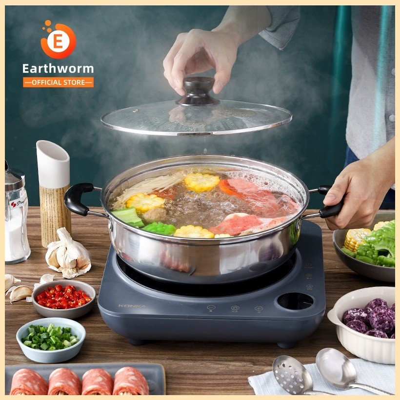 Earthworm Kitchen Steamer Soup Pots Stainless Steel Cooking Stock Pot ...