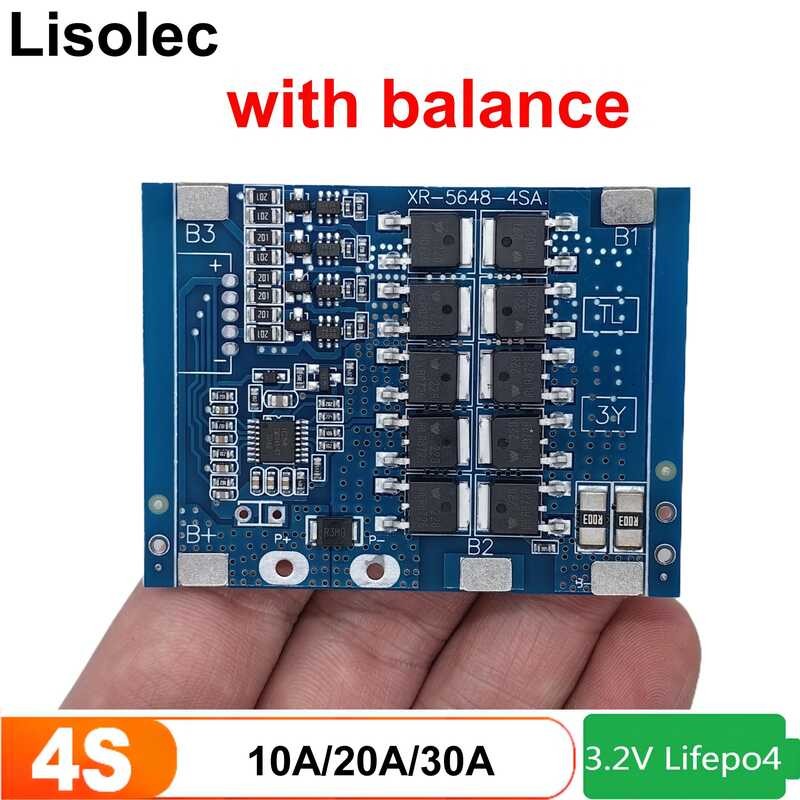 Lifepo4 BMS 4S 10A 20A 30A Balance Protection Board 12V 18650 32650 32700 Lithium Iron Phosphate ...