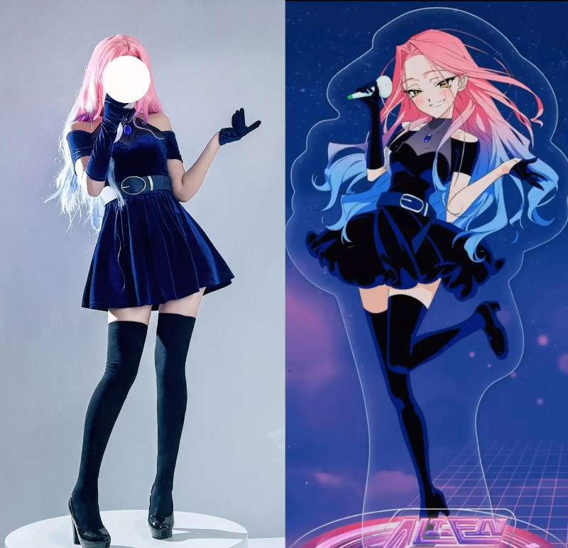 Anime Alien Stage Mizi Cosplay Costume Velvet Skirt Women Dress Stage ...