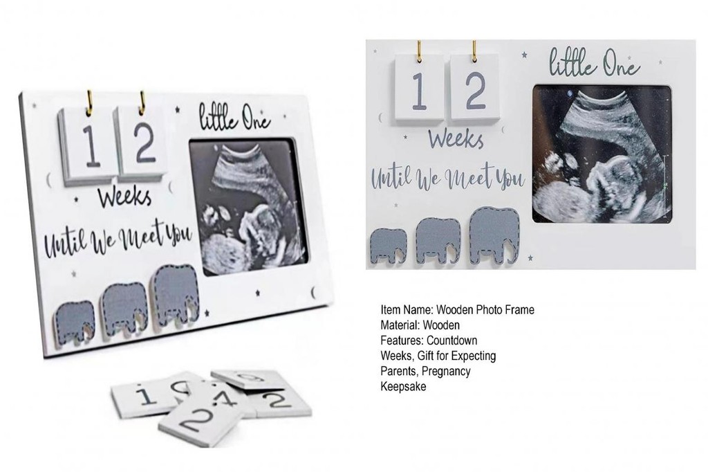 RC~ Nursery Wall Decor Frame Pregnancy Milestone Tracker Frame Wooden ...