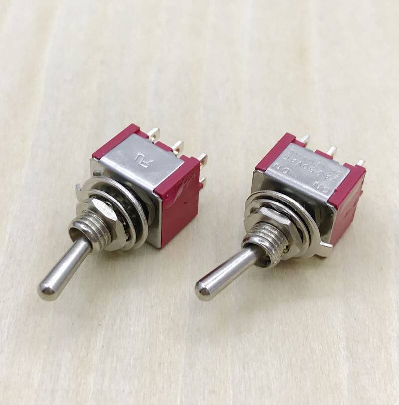 Silver Contact Button Switch 6 Pins 2 Gears Two Gears Shaking Head Rocker Arm Switch Micro ...