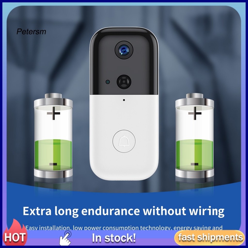 PP Video Doorbell Rechargeable 2-way Audio 1080P WiFi Wireless Door ...