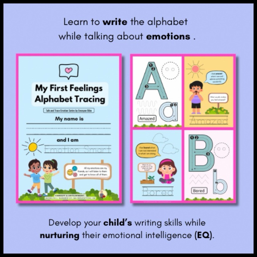 My Feelings Alphabet Tracing - ABC Chart for Kids Tracing Emotions ...