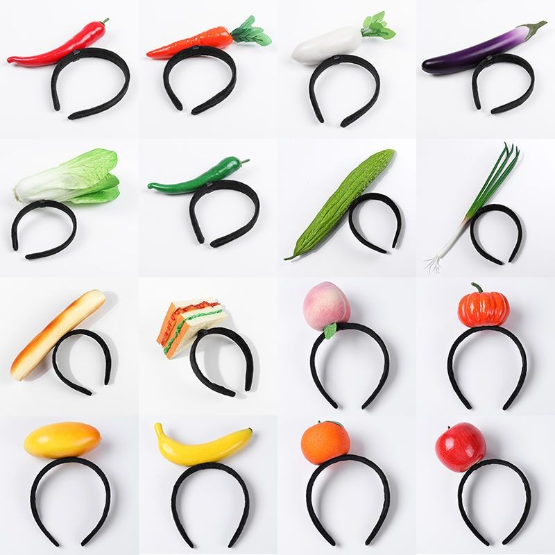 Nutrition Month Funny Cartoon 3D Fruit Vegetable Headband Fashion Hair ...