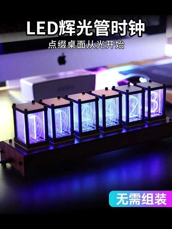 RGB Nixie Tube Clock Gaming Room LED Light Creative Desk Decoration ...