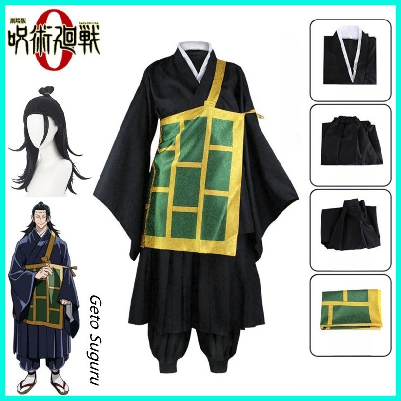 Anime Jujutsu Kaisen Geto Suguru Cosplay Costume Wig Kimono Japanese ...