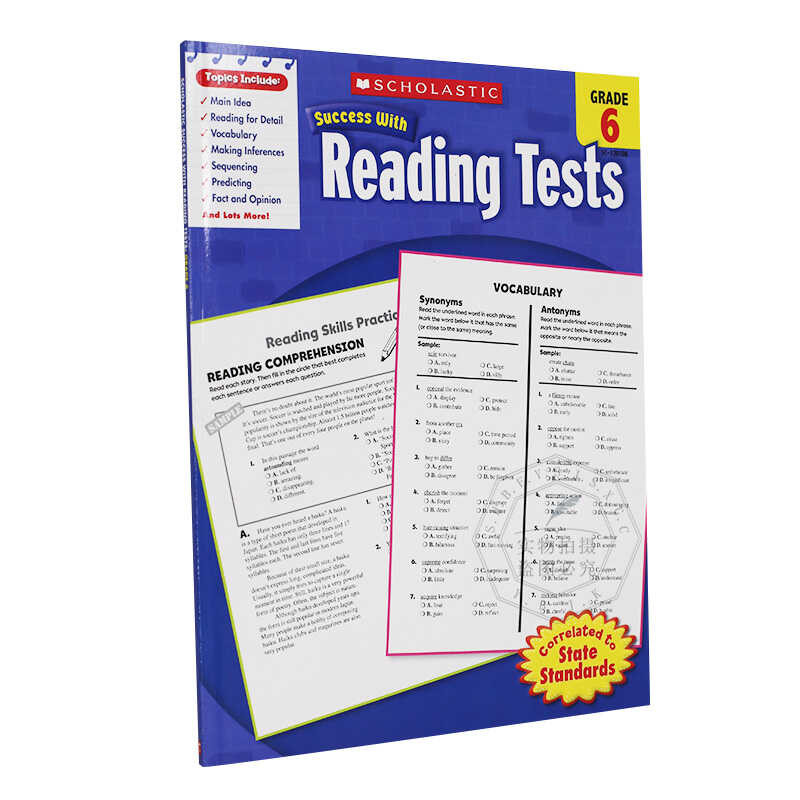 Scholastic Success With Reading Tests Grade 6 English Reading ...