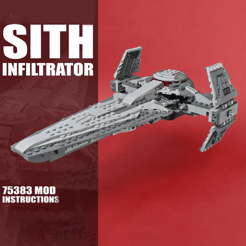 Plan Star MOC 640pcs Sith Infiltrator 75383 MOD Fighter SpaceShip ...