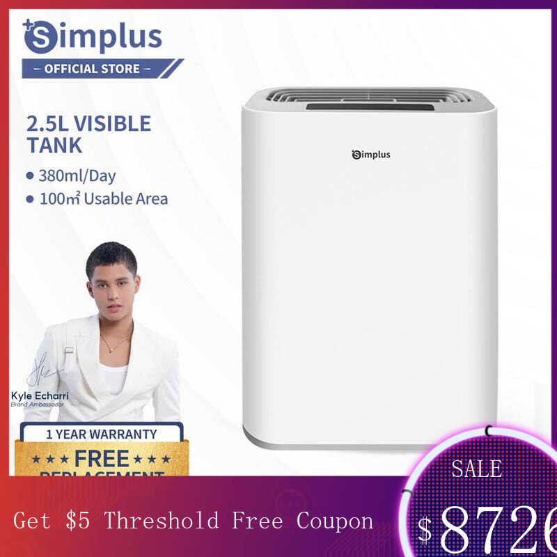 Simplus Smart Air Dryer Portable Plant Dehumidifier Large Capacity 2.5L Water Tank Drying ...
