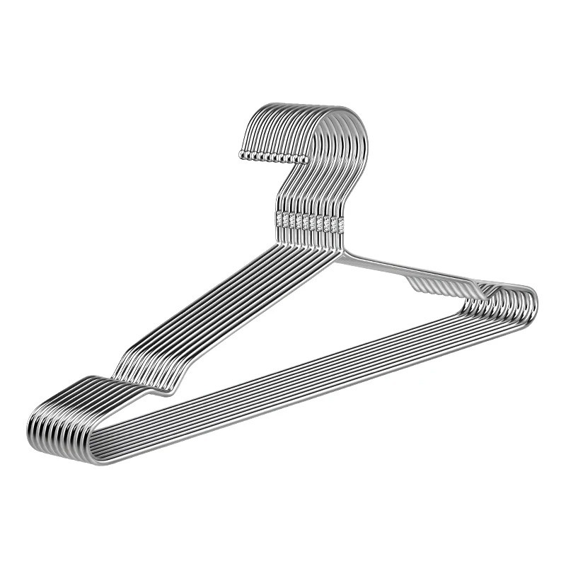 10pcs/set Stainless Steel Anti Slip Clothes Hanger For Dresses T-Shirts ...