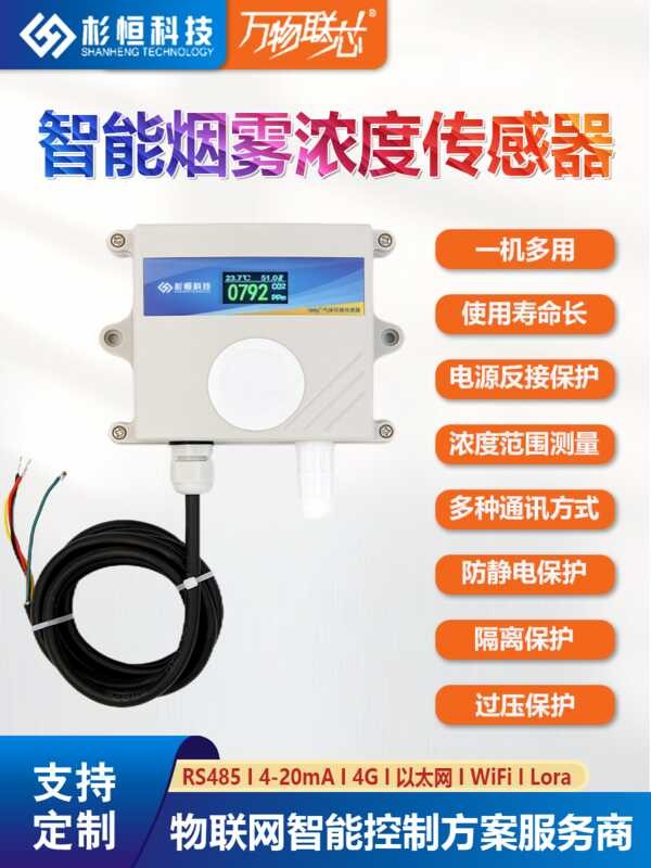 Smoke concentration sensor RS485 smoke sensor transmitter Commercial ...