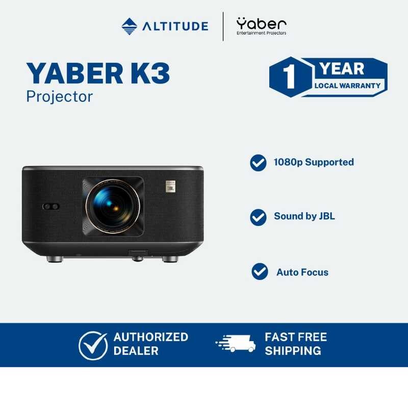 々 Yaber Entertainment Projector K3 / K3 Pro Auto Focus 1080P 1600 ANSI ...