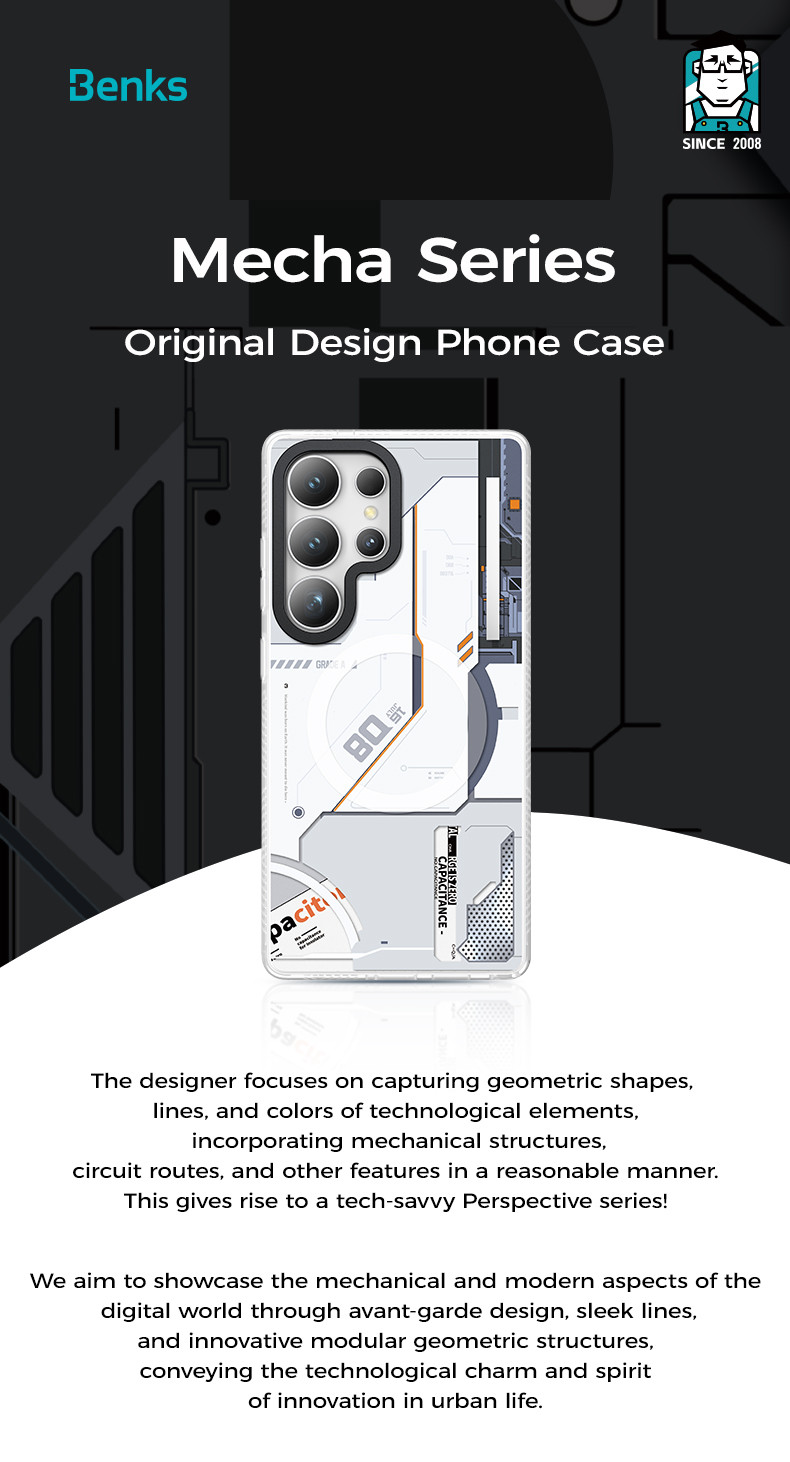 [Benks Official] Benks Mecha Magnetic Shockproof Phone Case for Samsung S25 Ultra S25U TPU Soft ...