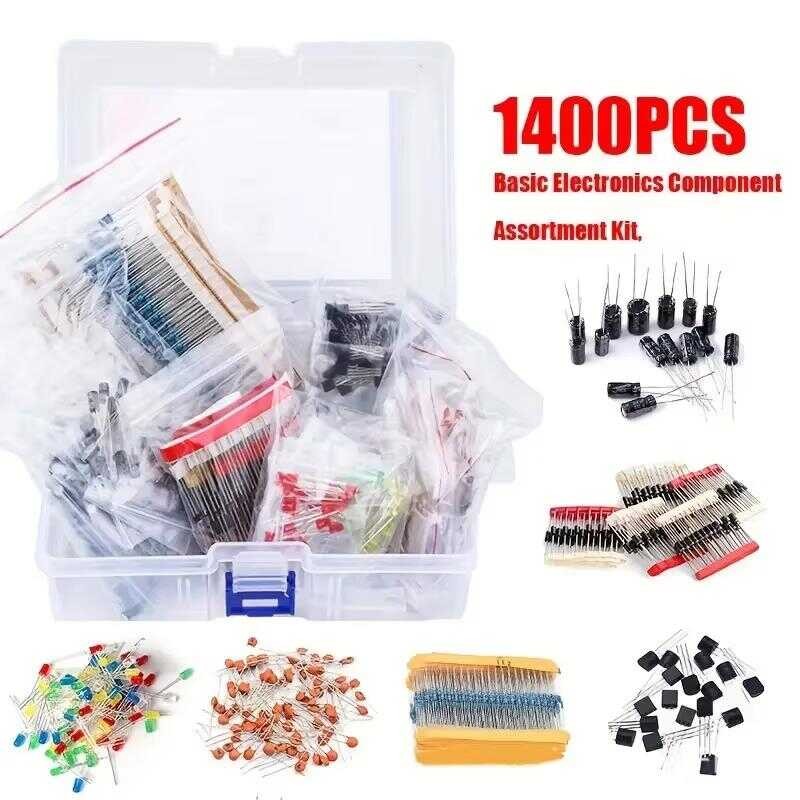 1390PCS 6 types of components, including resistor electrolytic pack, LED light-emitting di ...