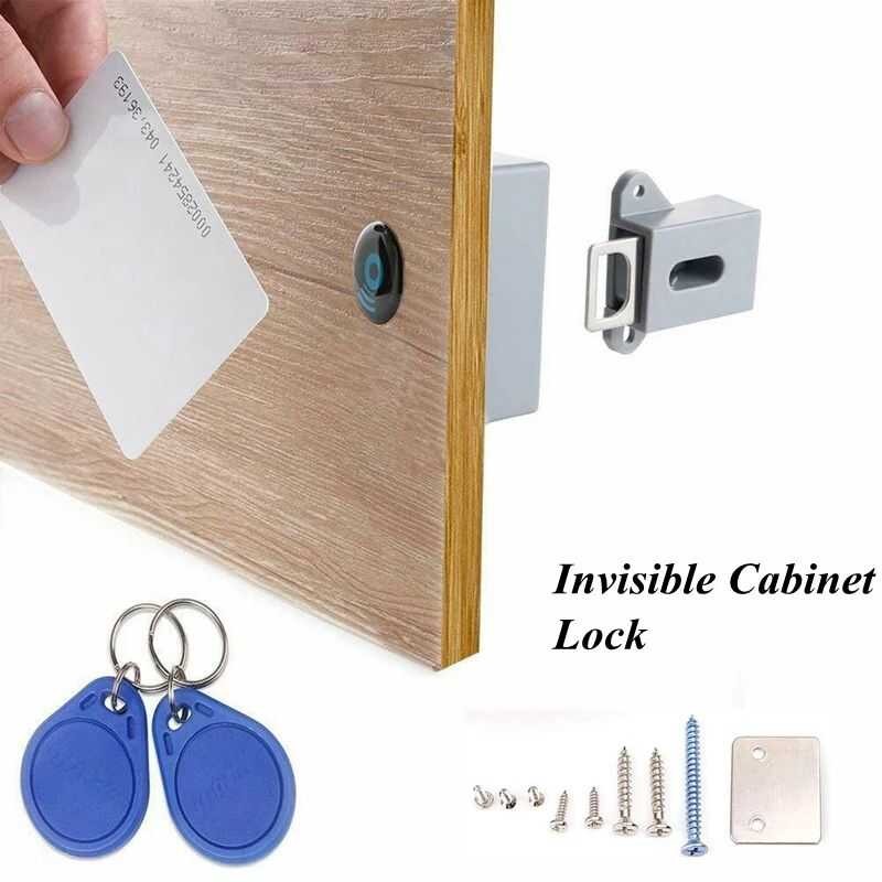 RFID Battery Digital Cabinet Lock Invisible Hidden IC Card Sensor Smart Door Lock Locker Drawer ...