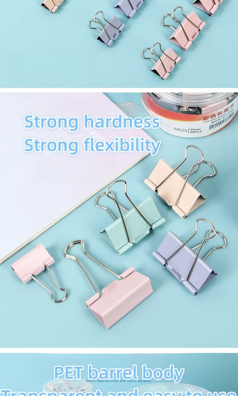 60PCS Multi-functional Color Long Tail Ticket Clip dovetail clip Binder ...